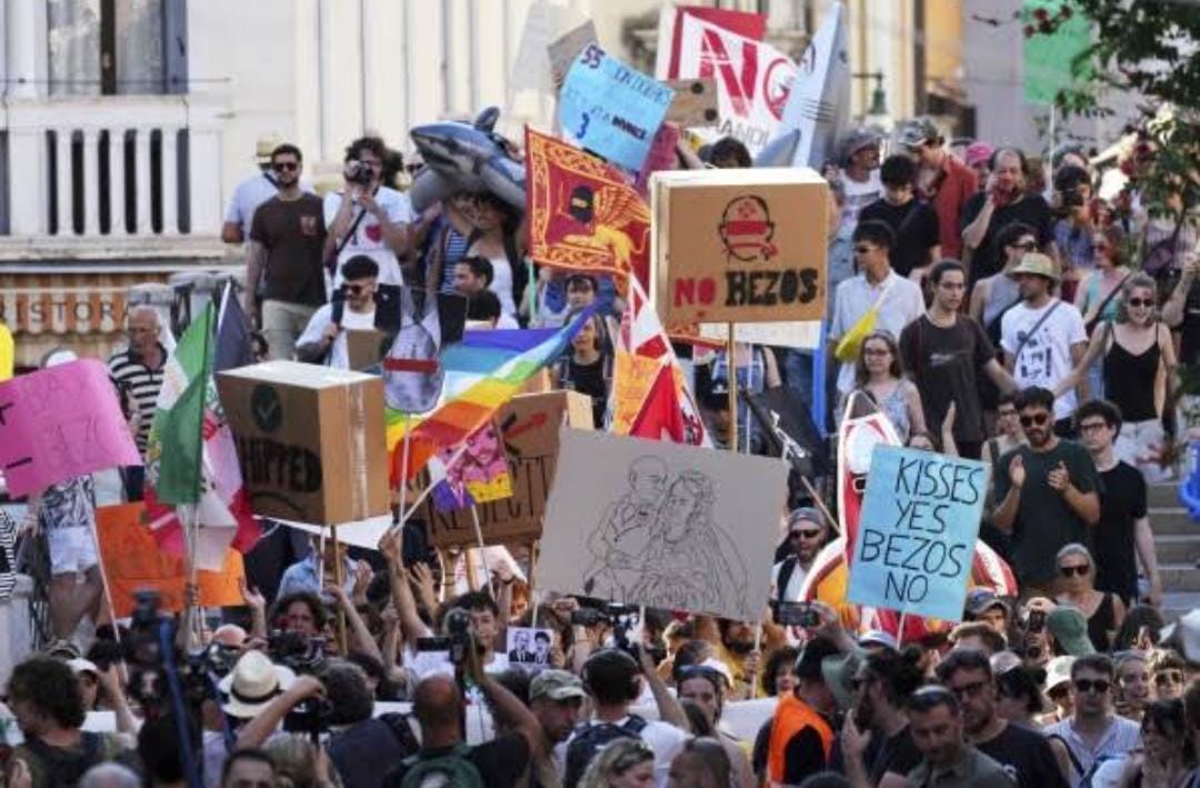 Venice protests Bezos lavish wedding as Amazon founder blamed for ...